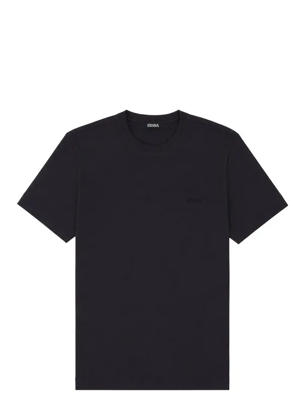 Zegna T-shirt Con Logo - Blue