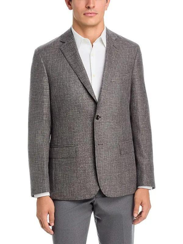 Bloomingdale'S Classic Melange Hopsack Solid Wool Jacket - Brown