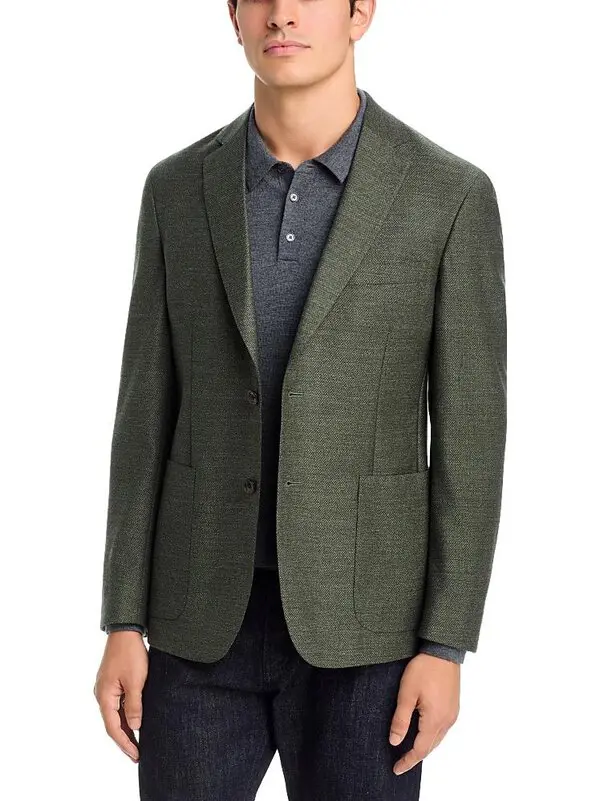 Bloomingdale'S Textured Weave Wool Blend Extra Soft Jacket - Sage
