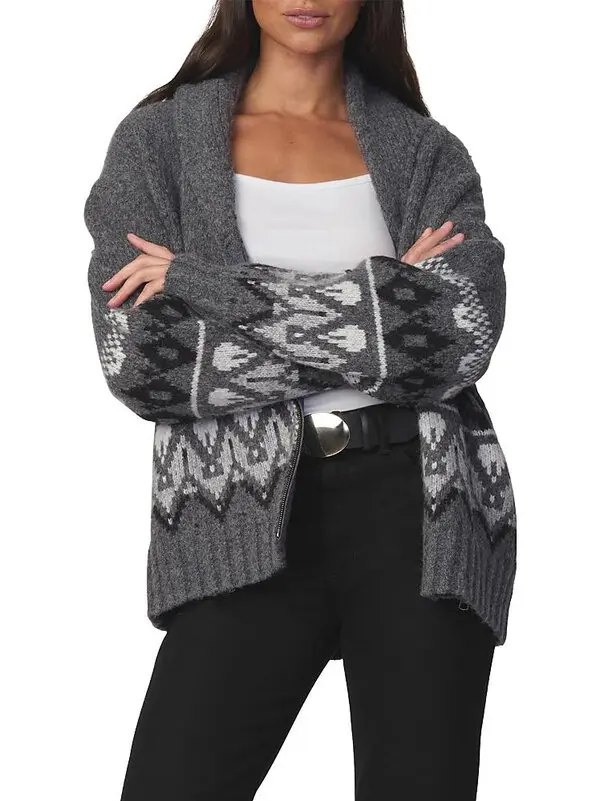 Joe's Jeans Inga Fair Isle Cardigan - Charcoal Multi