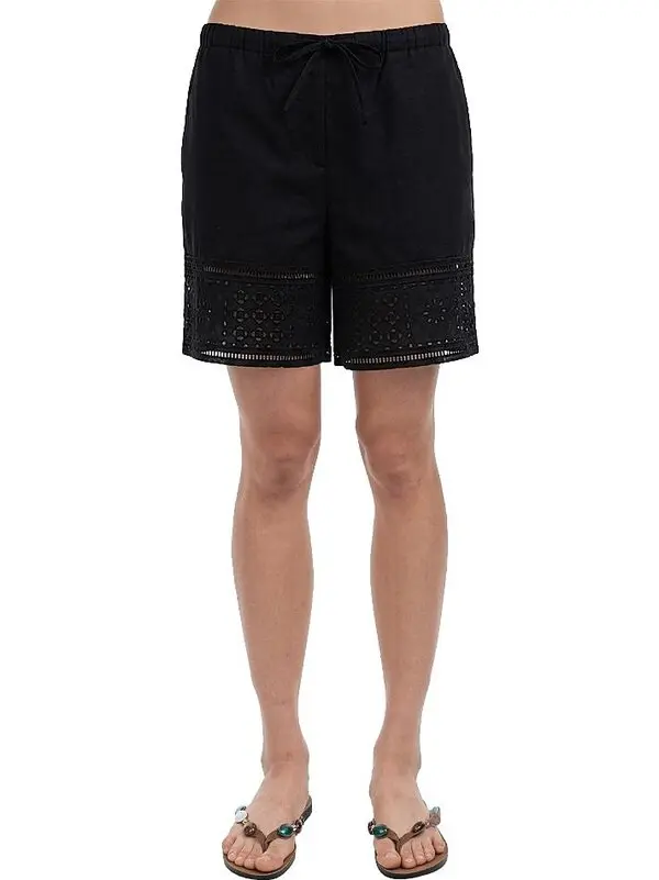 ELLE COLLECTION Lace Inset Short - Black
