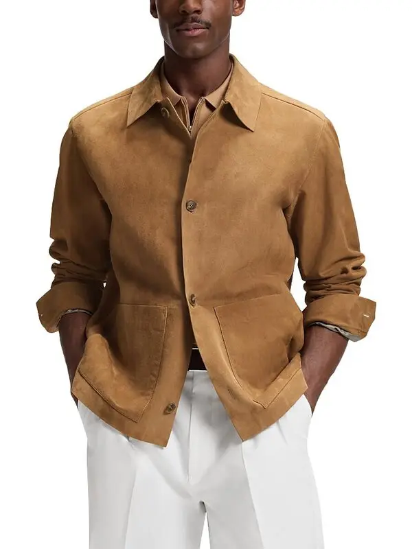 BOSS C-mandrian Leather Jacket - Medium Beige