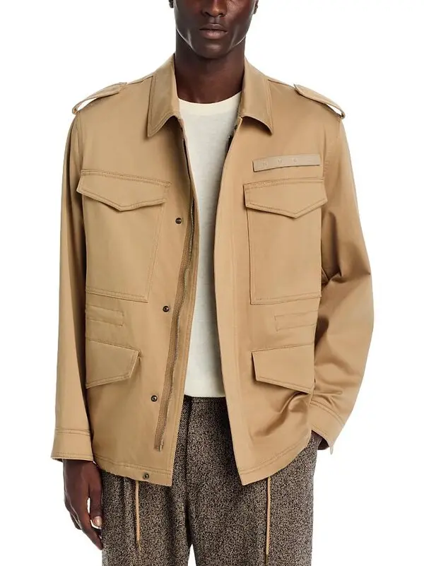 Hugo Berkos Heavyweight Cotton Blend Jacket - Beige Overflow