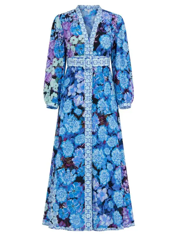 RAISHMA Amara Floral Dress - Blue