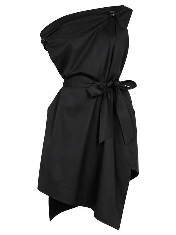 STUART TREVOR Cotton Sateen Taffeta Pirate Dress - Black