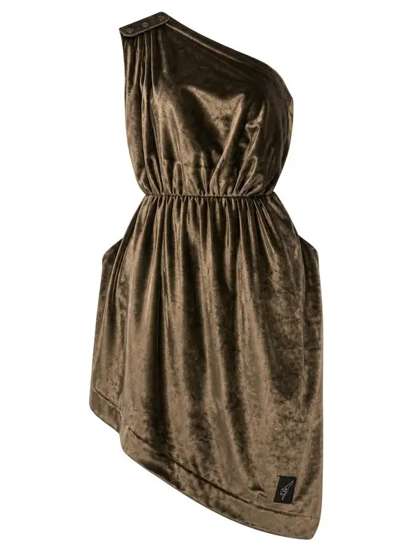 STUART TREVOR Cotton Velvet Pirate Dress - Brown
