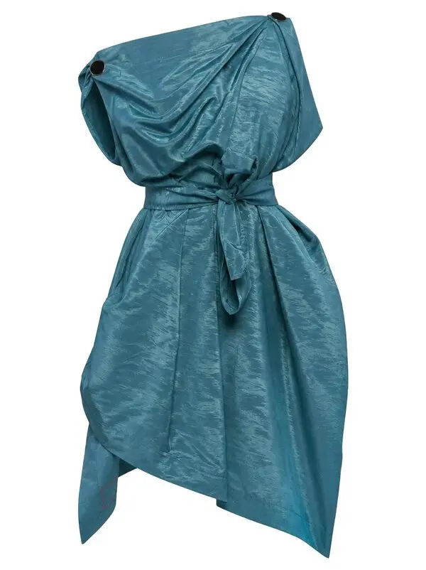 STUART TREVOR Taffeta Pirate Dress - Blue