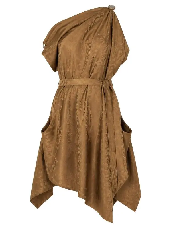 STUART TREVOR Antique Jacquard William Morris Pirate Dress - Gold