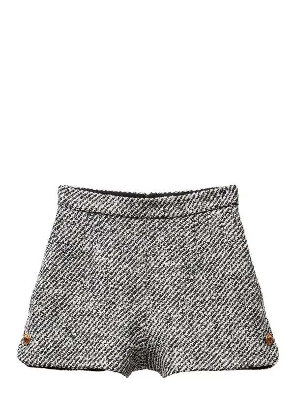 Versace Bouclé Wool Shorts - Black