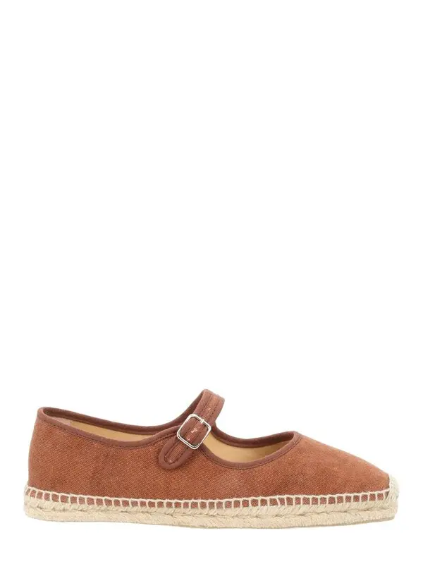 CastaÑer Canvas Mary Jane Espadrille Flats - Buff