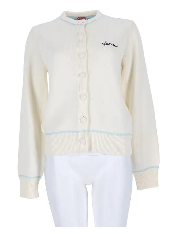 Kenzo Button-front Knit Cardigan - White