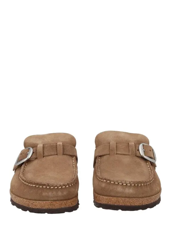 BIRKENSTOCK Suede Clog Mules With Adjustable Strap - Beige