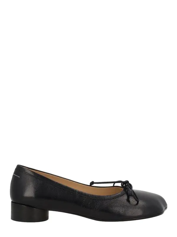 MAISON MARGIELA Leather Ballet Flat With Low Heel - Black