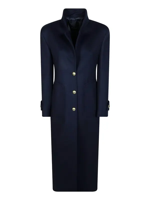 Pinko Verici Velour Overcoat - Blu