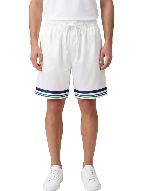 Casablanca Monogram Silk Shorts - Multicolor