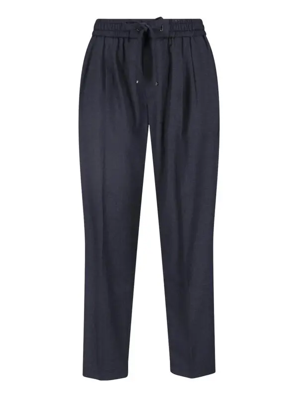 Dolce & Gabbana Drawstring Wool Trousers - Black