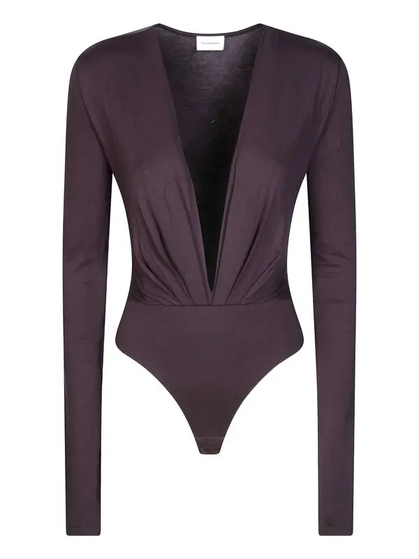 Andamane Deep V-neck Bodysuit - Rosso