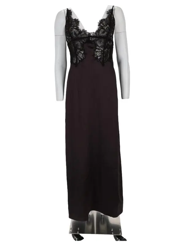 ALYSI Lace-trim Sleeveless Maxi Dress - Brown