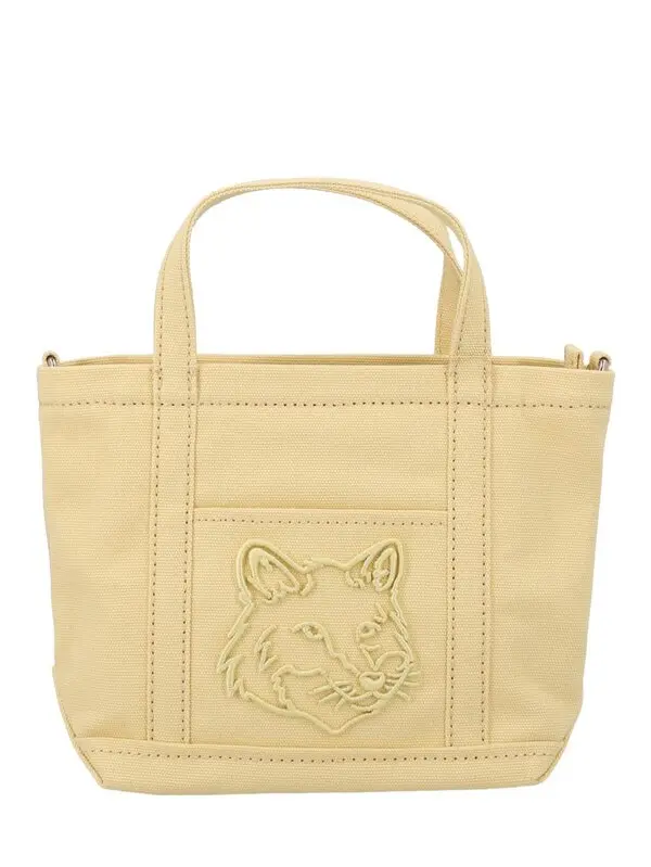 Maison Kitsuné Cotton Canvas Mini Tote - Beige