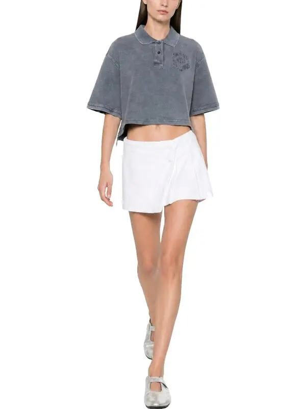 Alexander Wang Cropped Polo Shirt - Blue