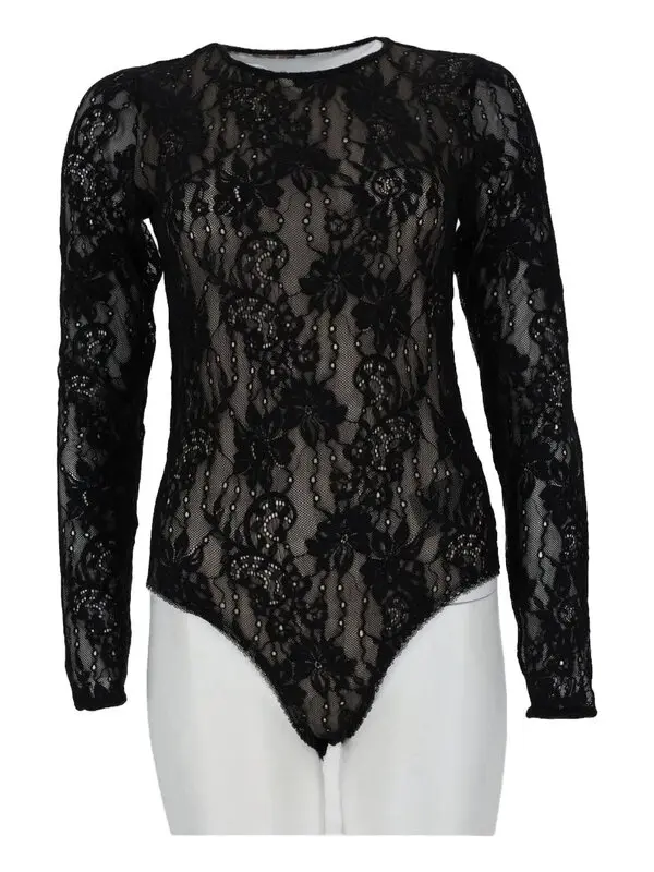 Zimmermann Long Sleeve Lace Bodysuit - Black