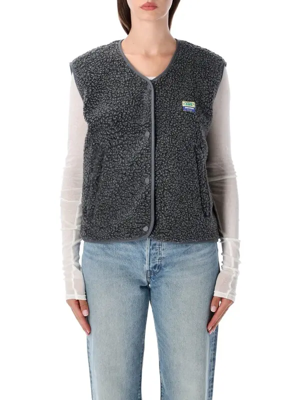 American Vintage Sherpa Fleece Vest - Antrachite