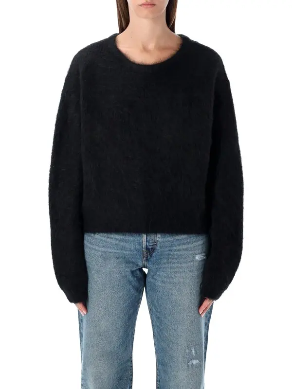 American Vintage Fuzzy Crewneck Sweater - Nero