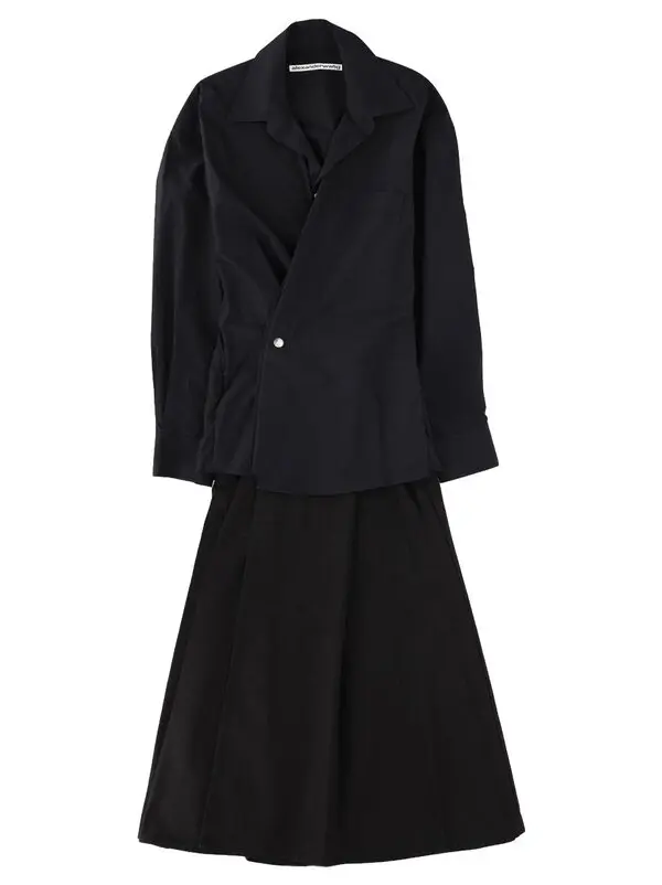 Alexander Wang Asymmetric Button-front Shirt Dress - Black