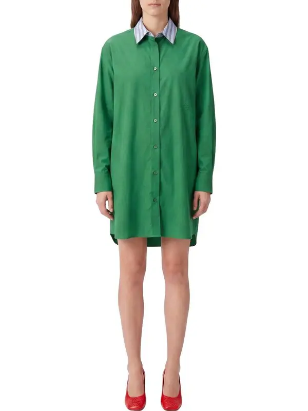Loewe Embroidered Logo Shirt Dress - Green