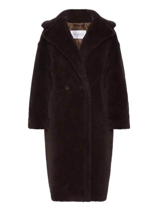 Max Mara Oversized Double-breasted Alpaca And Wool Coat - Marrone