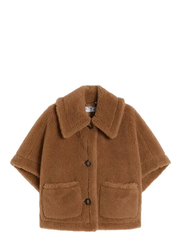 Max Mara Alpaca-wool Teddy Cape Coat - Marrone