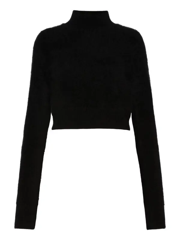 Sportmax Slim Fit Pure Cashmere Sweater With Slightly Raised Collar - Nero