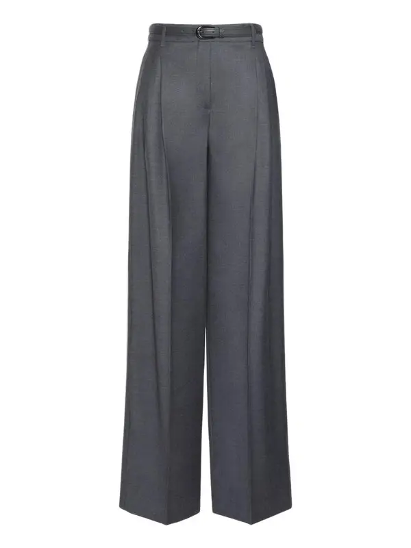 Max Mara Virgin Wool High-waist Pants - Grigio