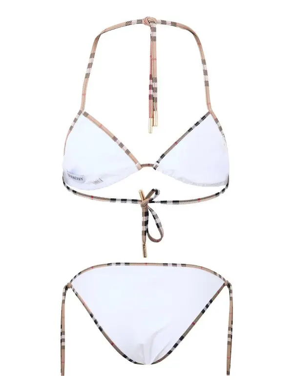 Burberry Iconic Check Trim Bikini - White