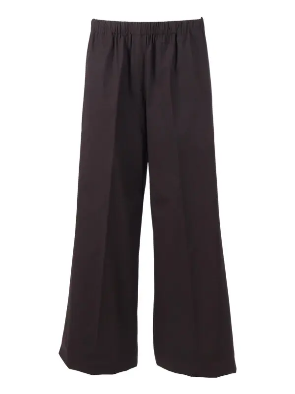 Antonelli Firenze Elastic Waist Wide Leg Trousers - Black