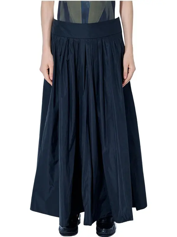 Max Mara Pleated Midi Skirt - Black