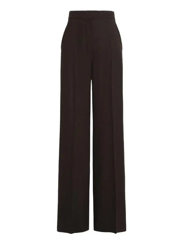 Max Mara Pleated Wide Leg Trousers - Dark Brown
