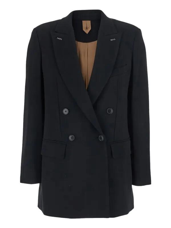 Max Mara Double-breasted Suit Jacket - Black