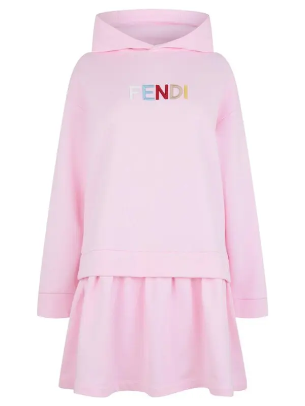Fendi Cotton Hooded Dress - Pink