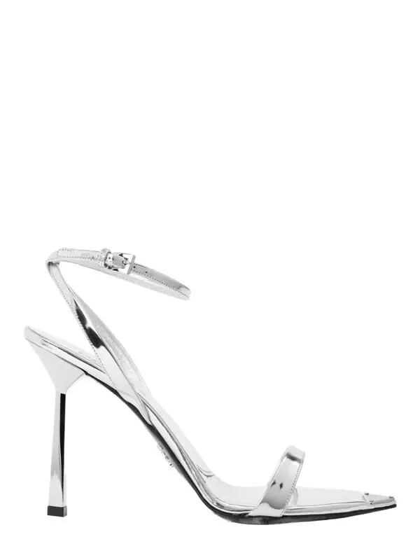 Prada Metallic High Heel Sandals - White