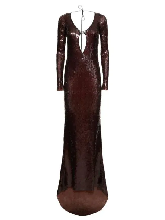 16Arlington Strappy Sequined Gown - Black