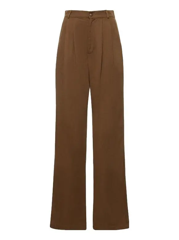 REFORMATION Mason Tencel Pants - Brown