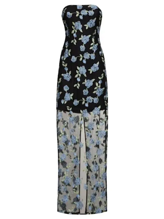 ROTATE BY BIRGER CHRISTENSEN Mermaid-print Ruffle Dress - Gray