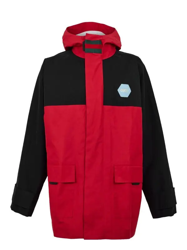 Gucci Color Blocked Parka - Red