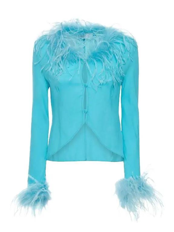 Giuseppe Di Morabito Feather Patchwork Cover-up - Green