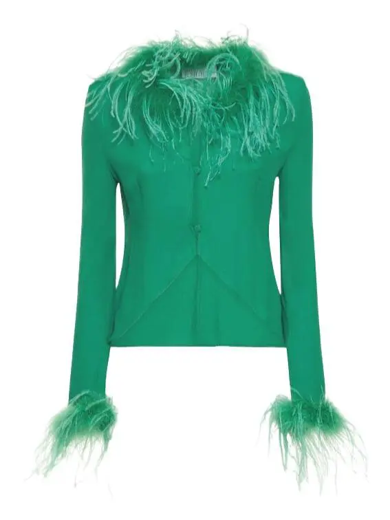 Giuseppe Di Morabito Feather Patchwork Cover-up - Green
