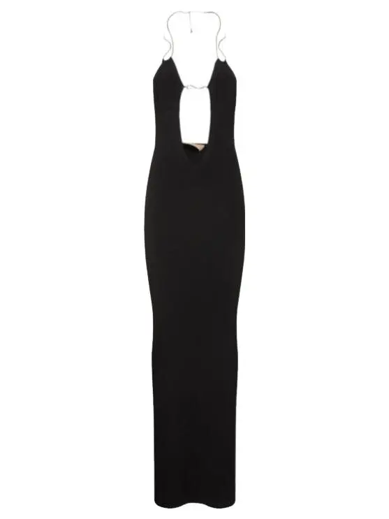 AYA MUSE Mirabi Viscose Knit Maxi Dress - Black
