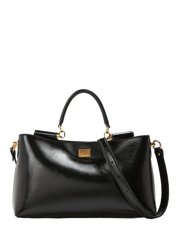 Dolce & Gabbana Glossy Leather Tote Bag - Black