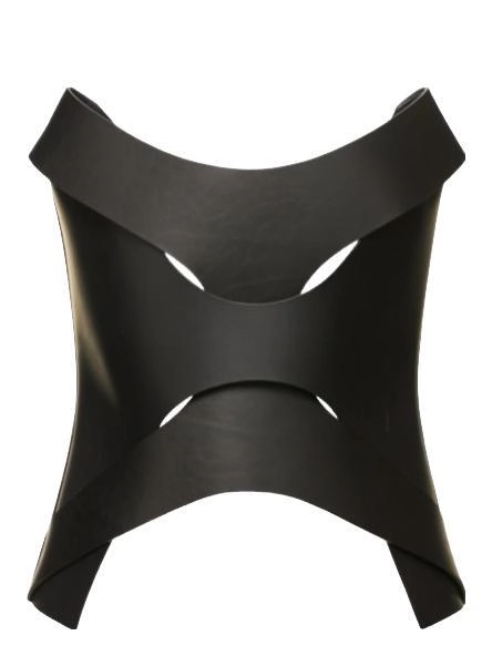 DION LEE Leather Interlock Corset - Black