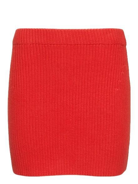 SIMONMILLER Ribby Wide Gauge Cotton Knit Mini Skirt Xl - Red